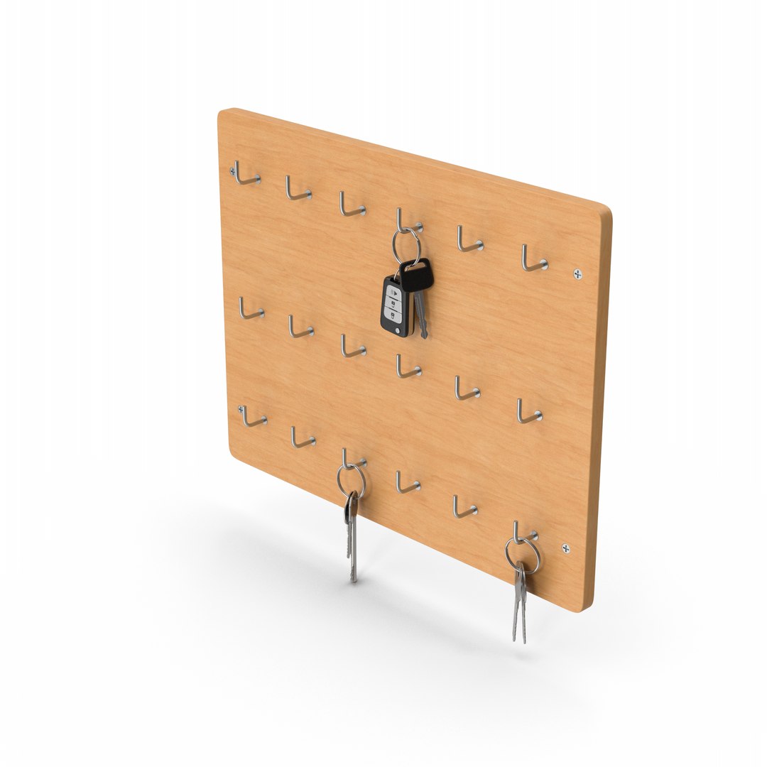 Wooden Key Hanger Set 3D - TurboSquid 2085493