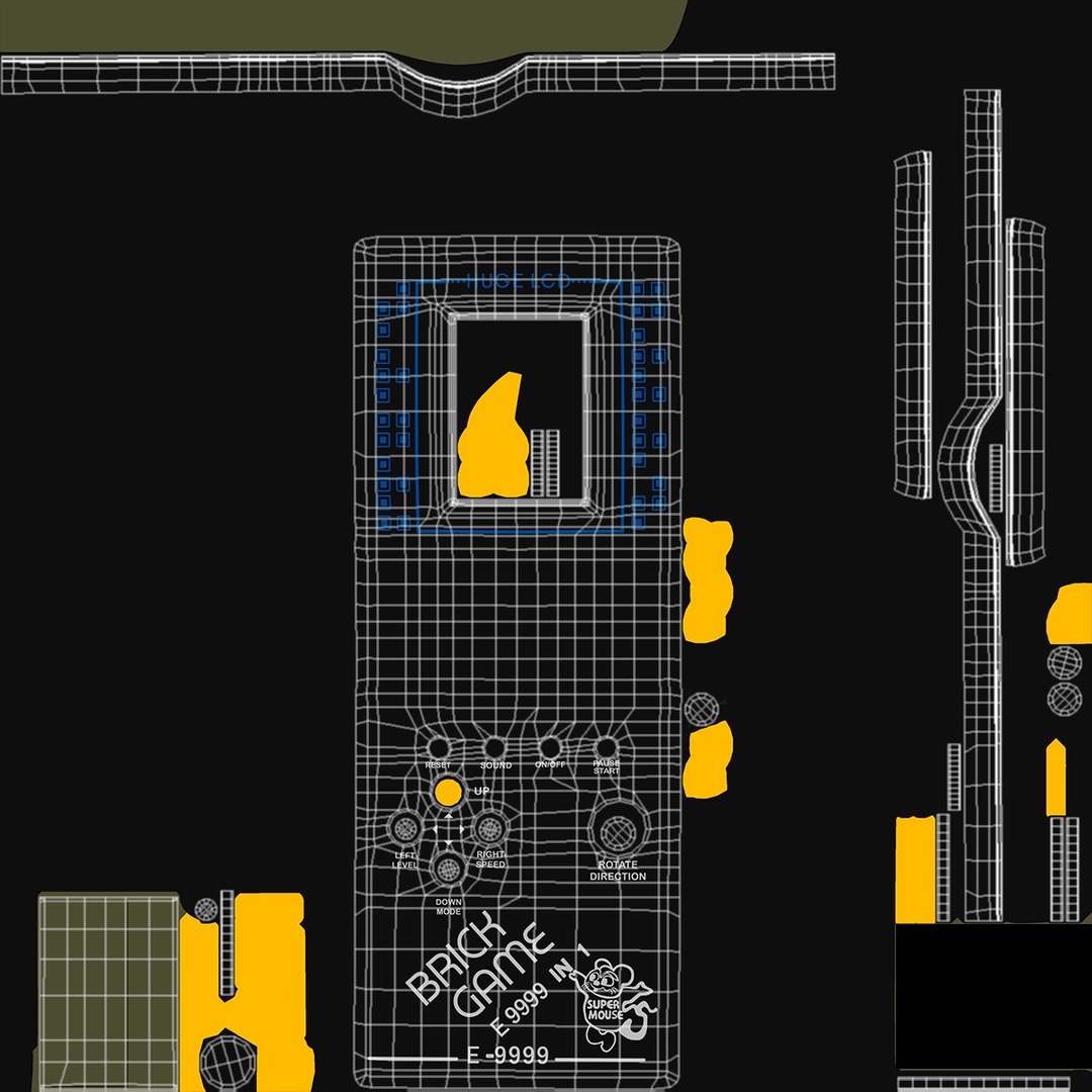 3D Model Brick Game Tetris Black - TurboSquid 2100906