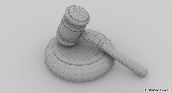 gavel wood 3d model