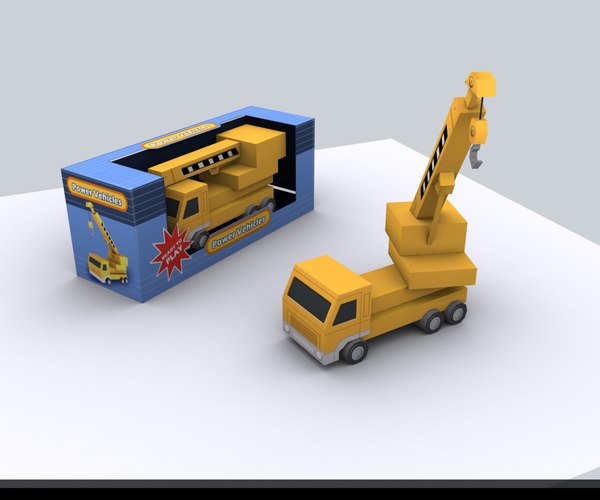 compact mobile crane rigged 3d model