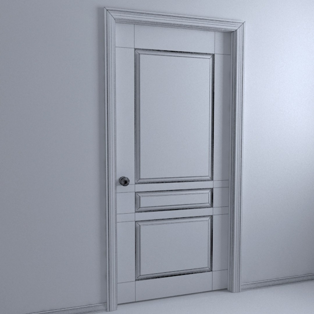 3d Interior Door - 3-panel Model