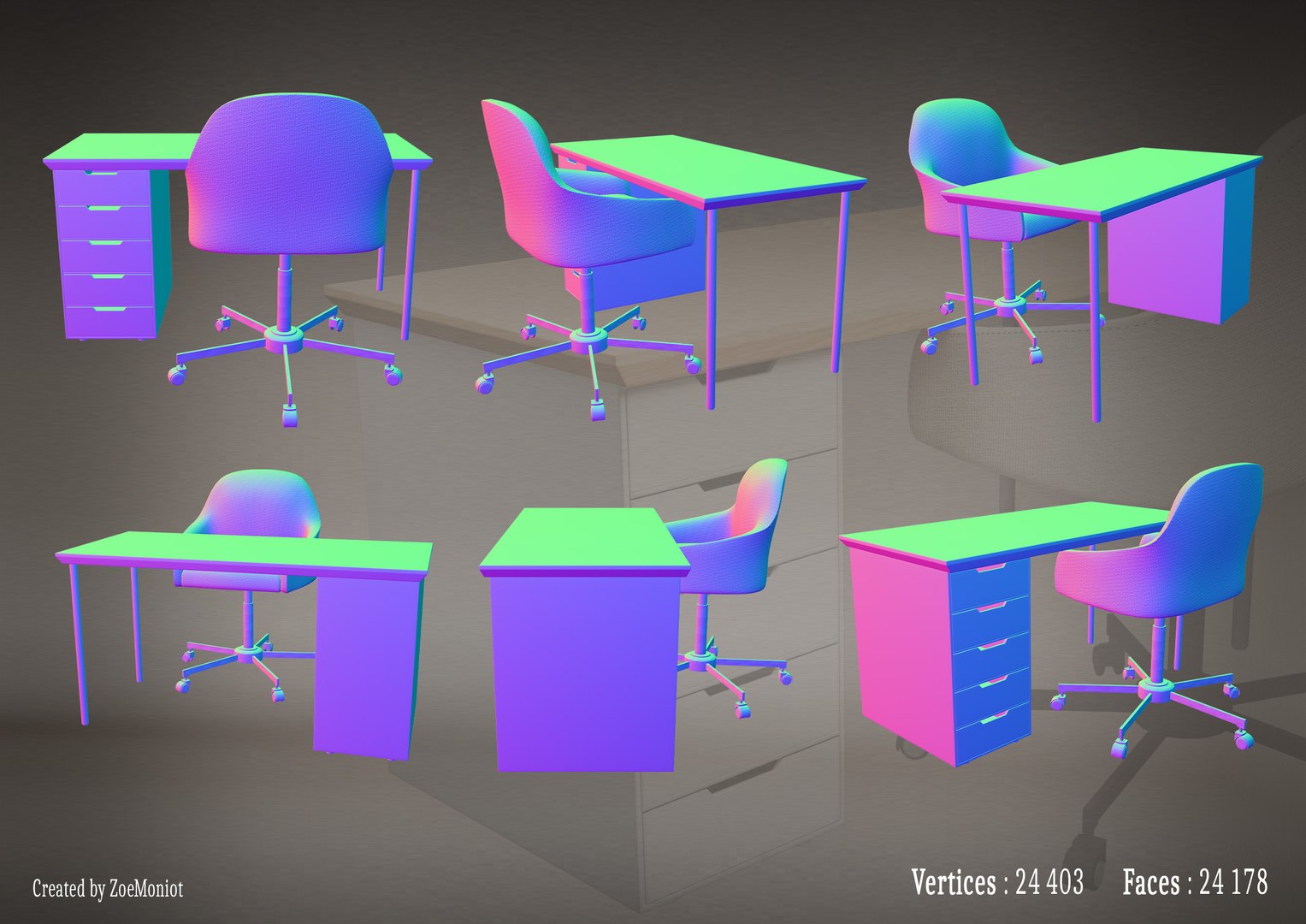 3D Desk 01 - TurboSquid 2194981