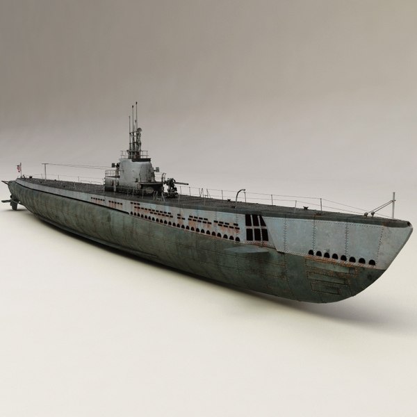 submarine uss gato 3d model