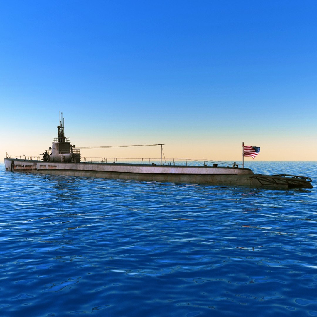 submarine uss gato 3d model