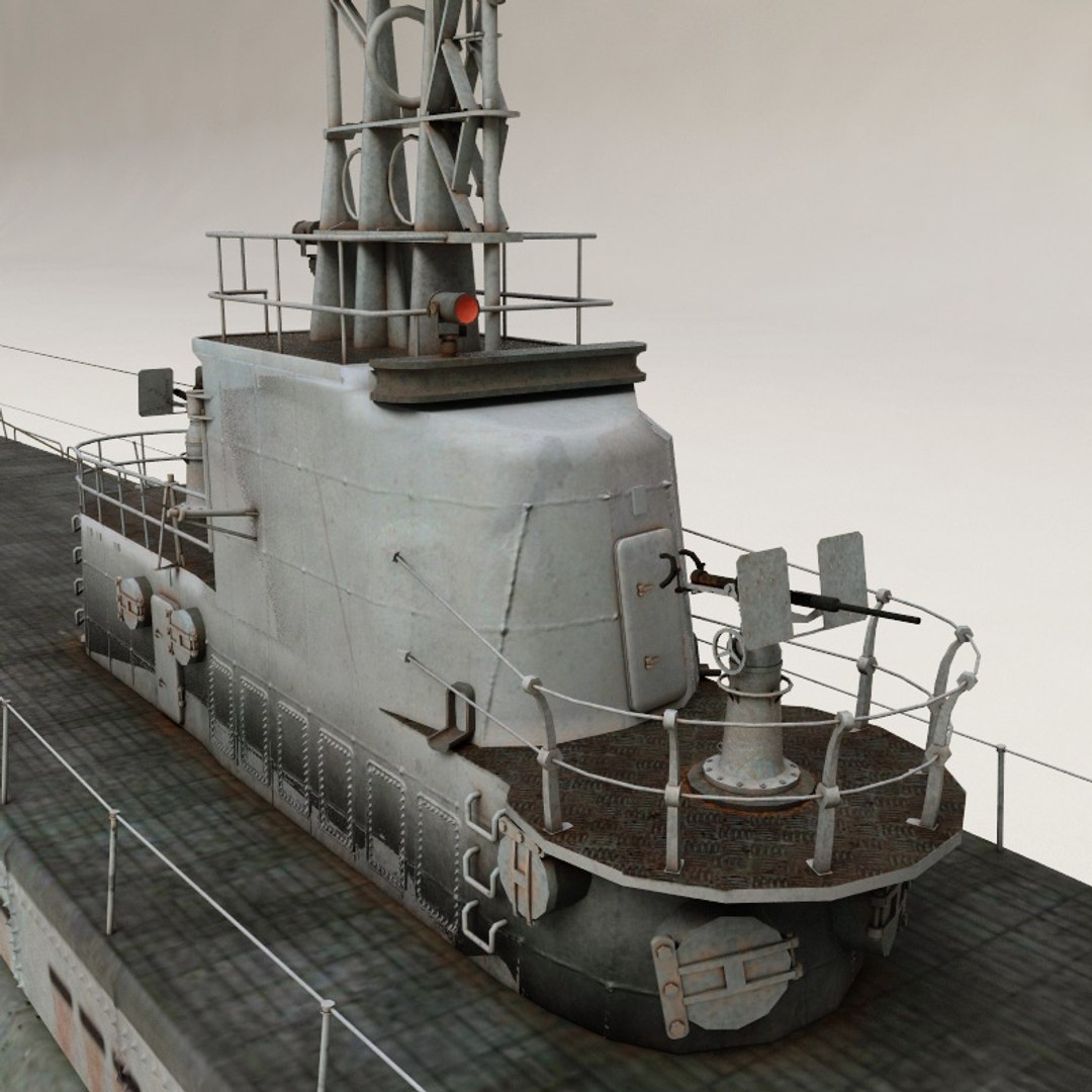 submarine uss gato 3d model