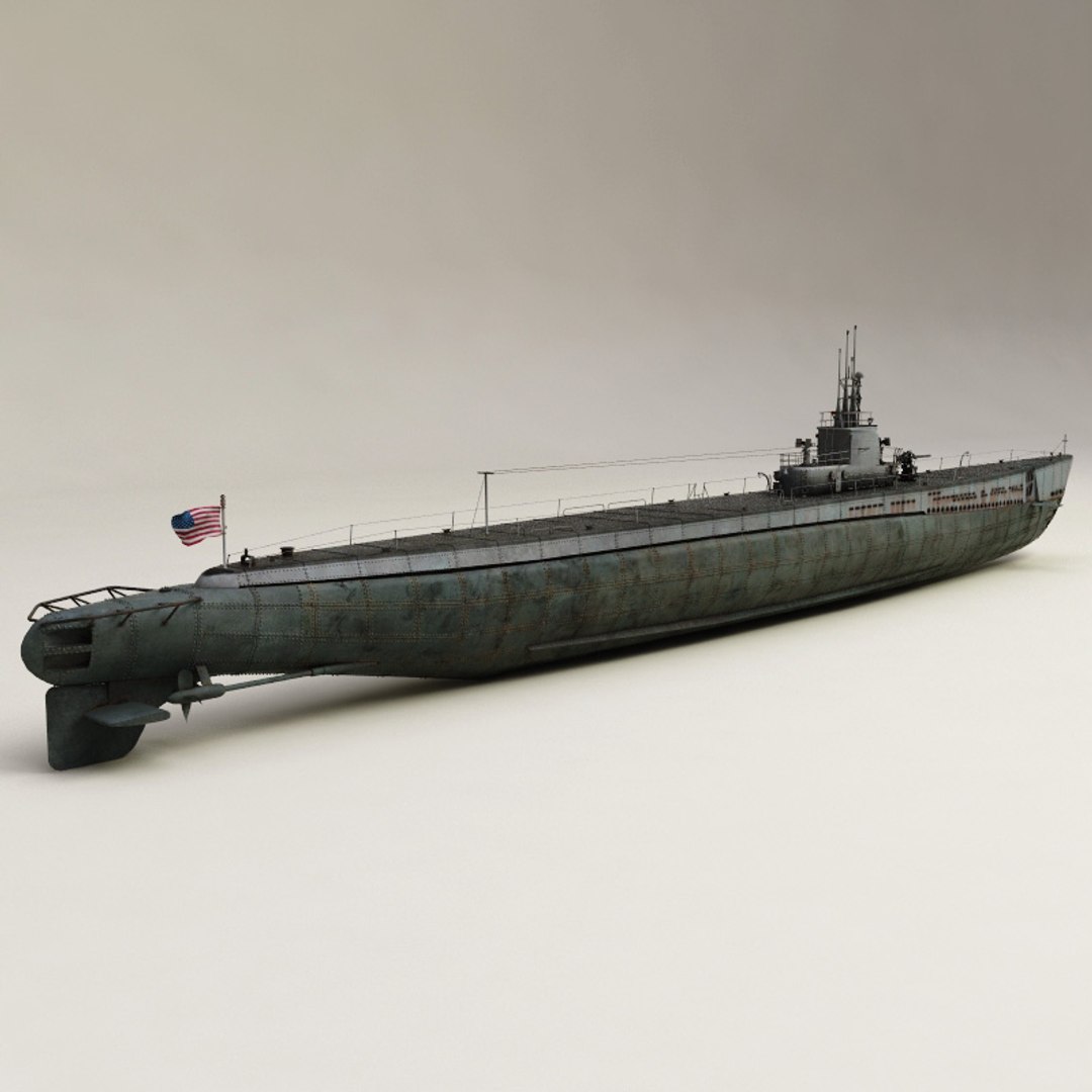 submarine uss gato 3d model