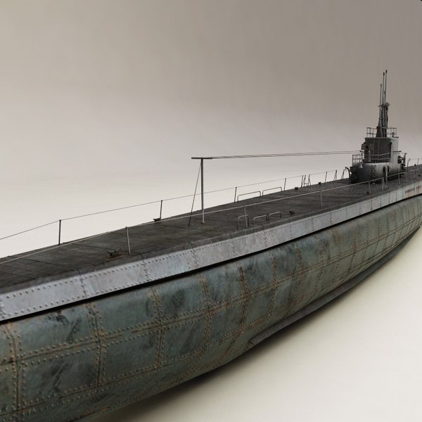 submarine uss gato 3d model