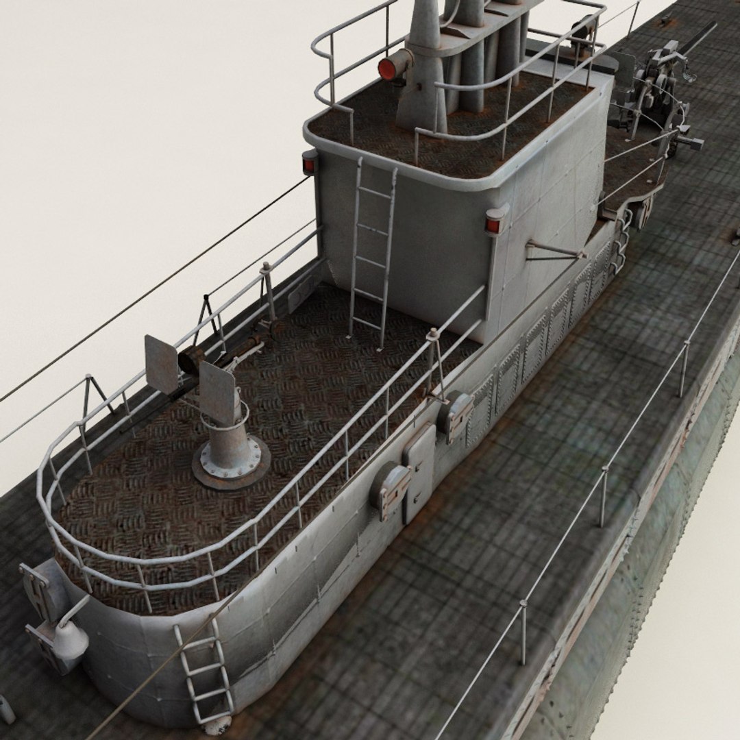 submarine uss gato 3d model