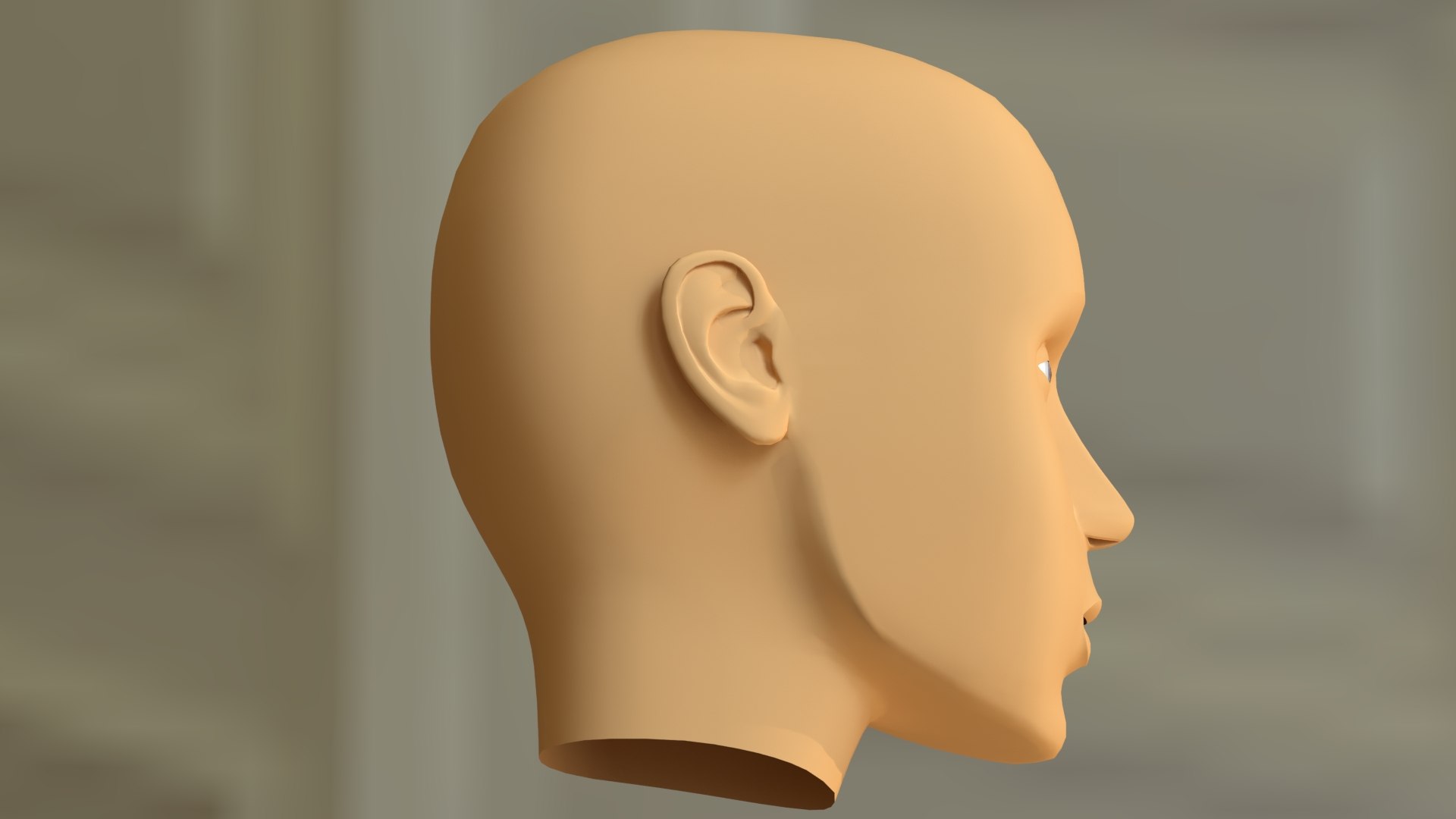 Female Head With Ears Model - TurboSquid 2052444