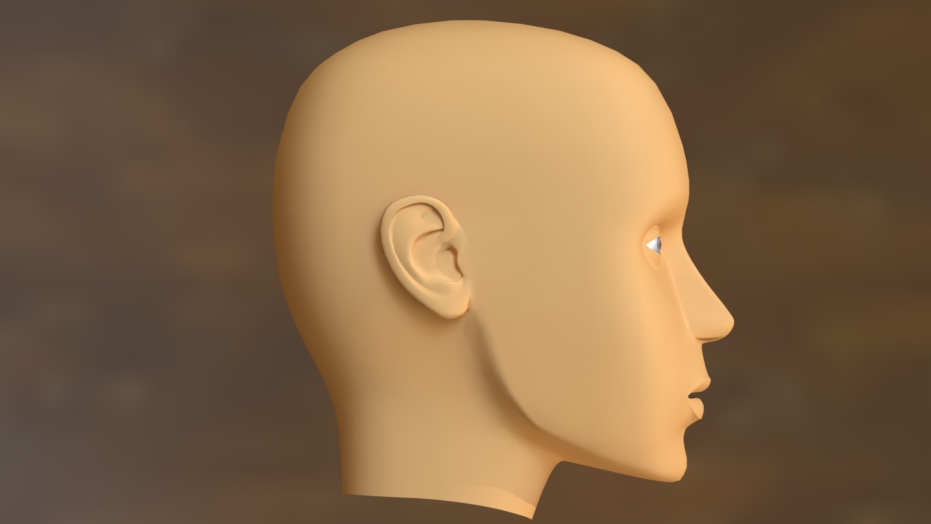 Female Head With Ears Model - TurboSquid 2052444