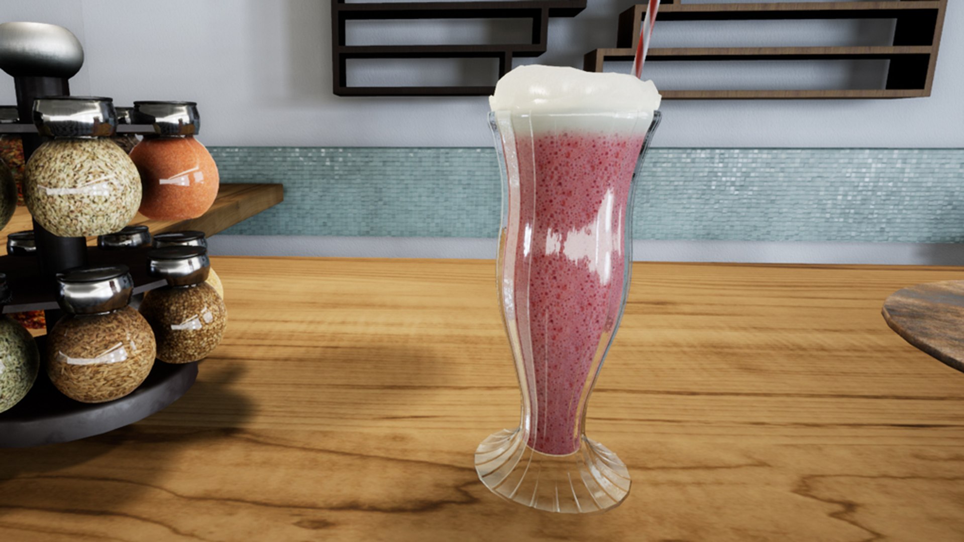 Strawberry Milkshake 3D Model - TurboSquid 1414674