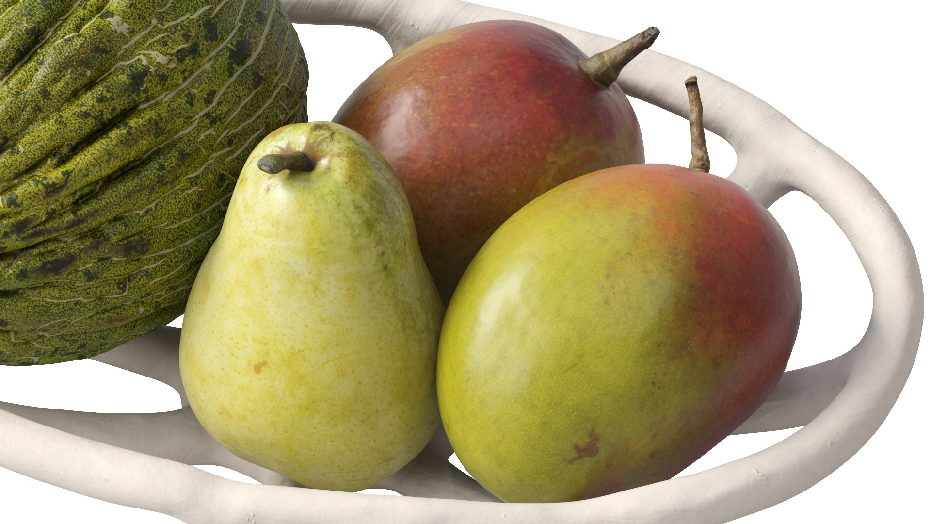 3D Nested Bowl With Pears Mango And Melon - TurboSquid 1986175