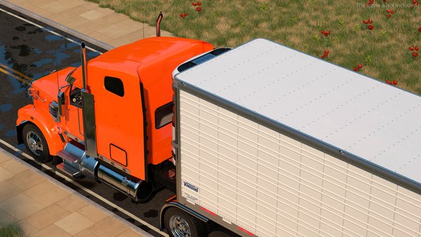 modelo 3d Camión Freightliner con remolque refrigerado - TurboSquid 1848700