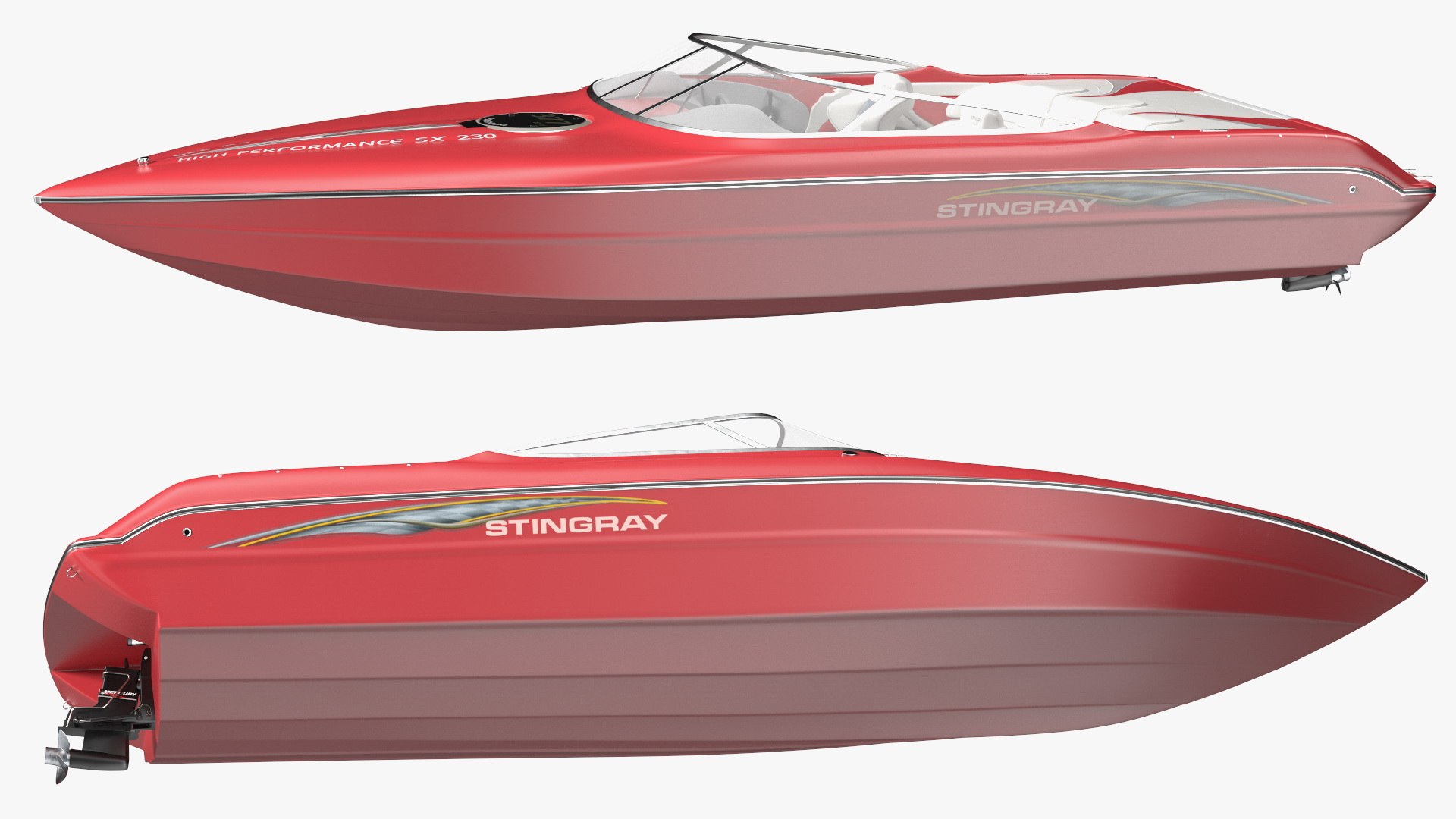 Stingray Boat Red 3D model - TurboSquid 2113794