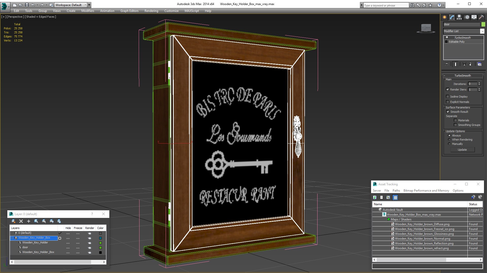 Wooden Key Holder Box 3D - TurboSquid 1817838