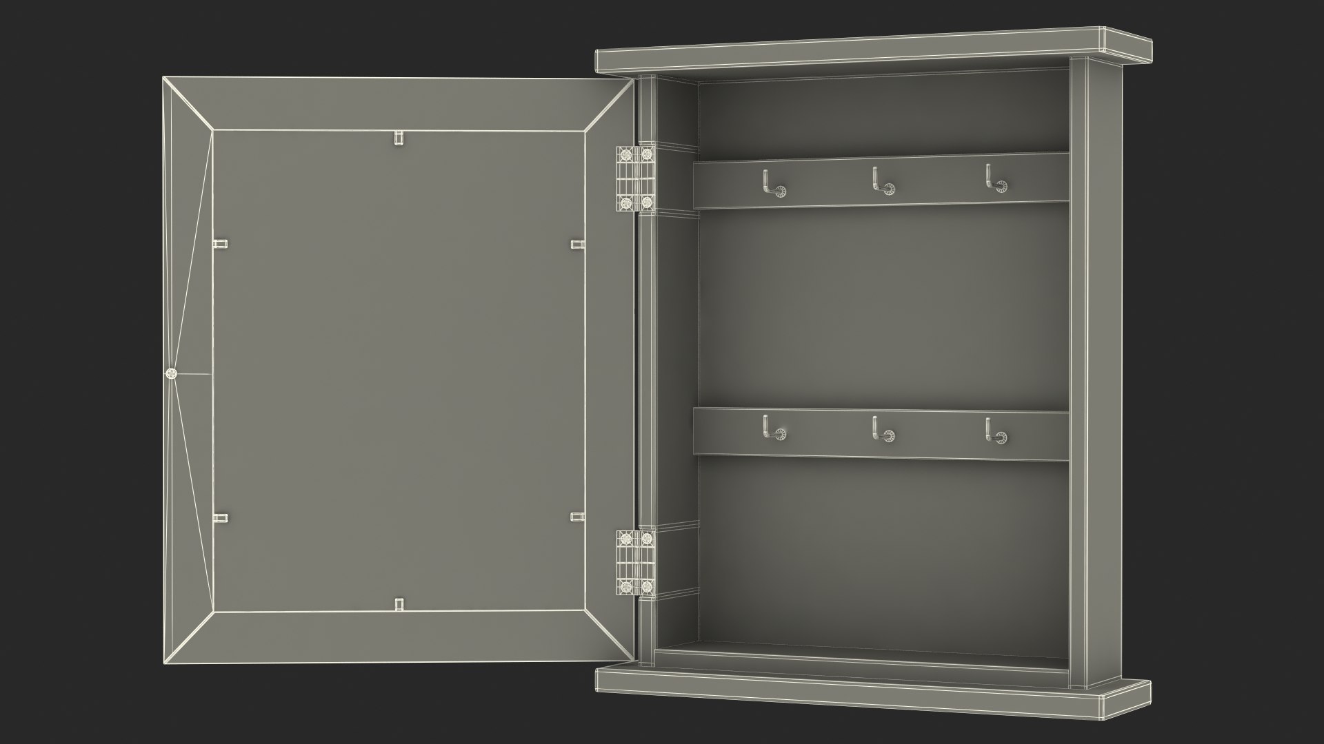 Wooden Key Holder Box 3D - TurboSquid 1817838