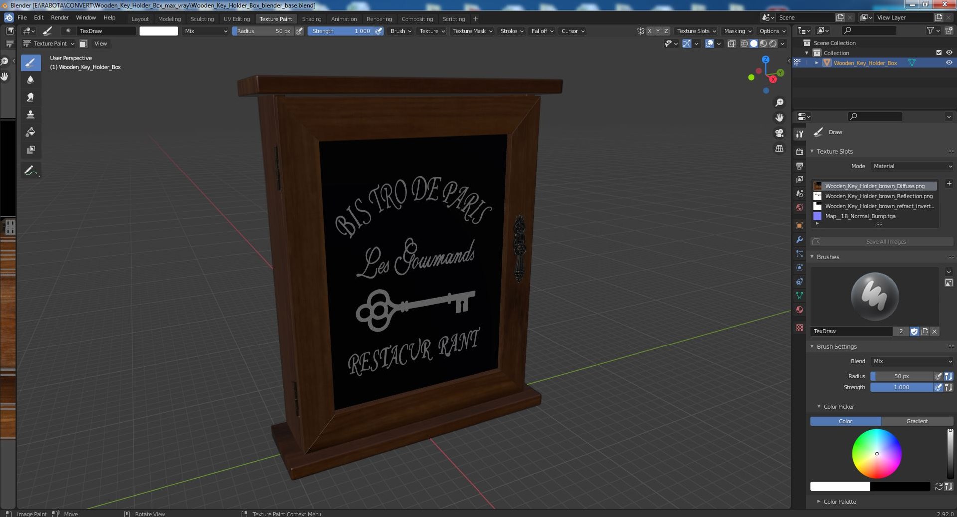 Wooden Key Holder Box 3D - TurboSquid 1817838