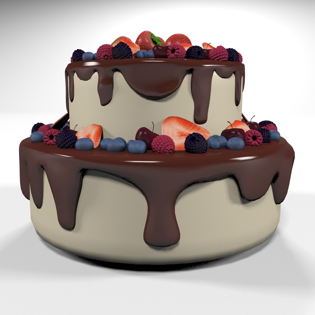 Sweet Berry Cake Model - TurboSquid 1408930