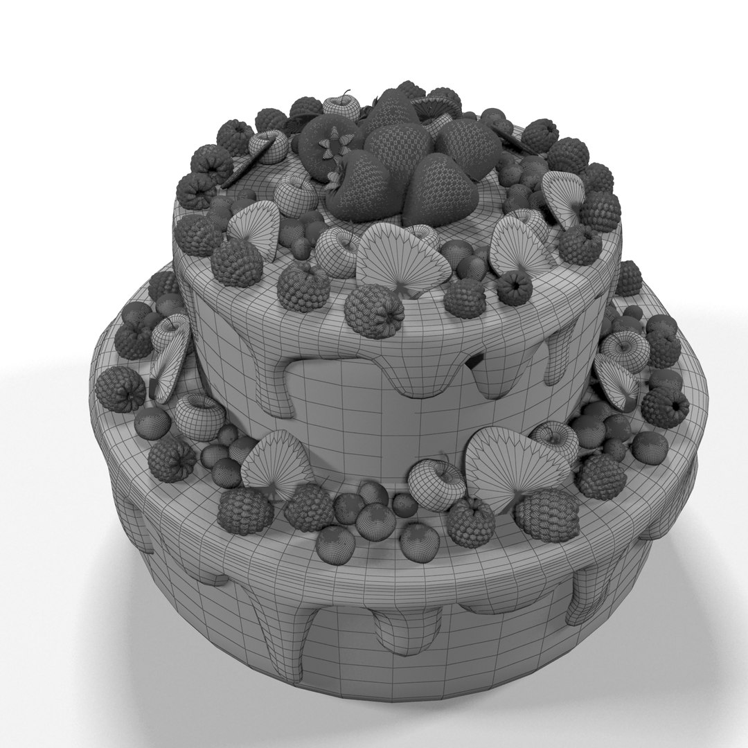 Sweet Berry Cake Model - TurboSquid 1408930