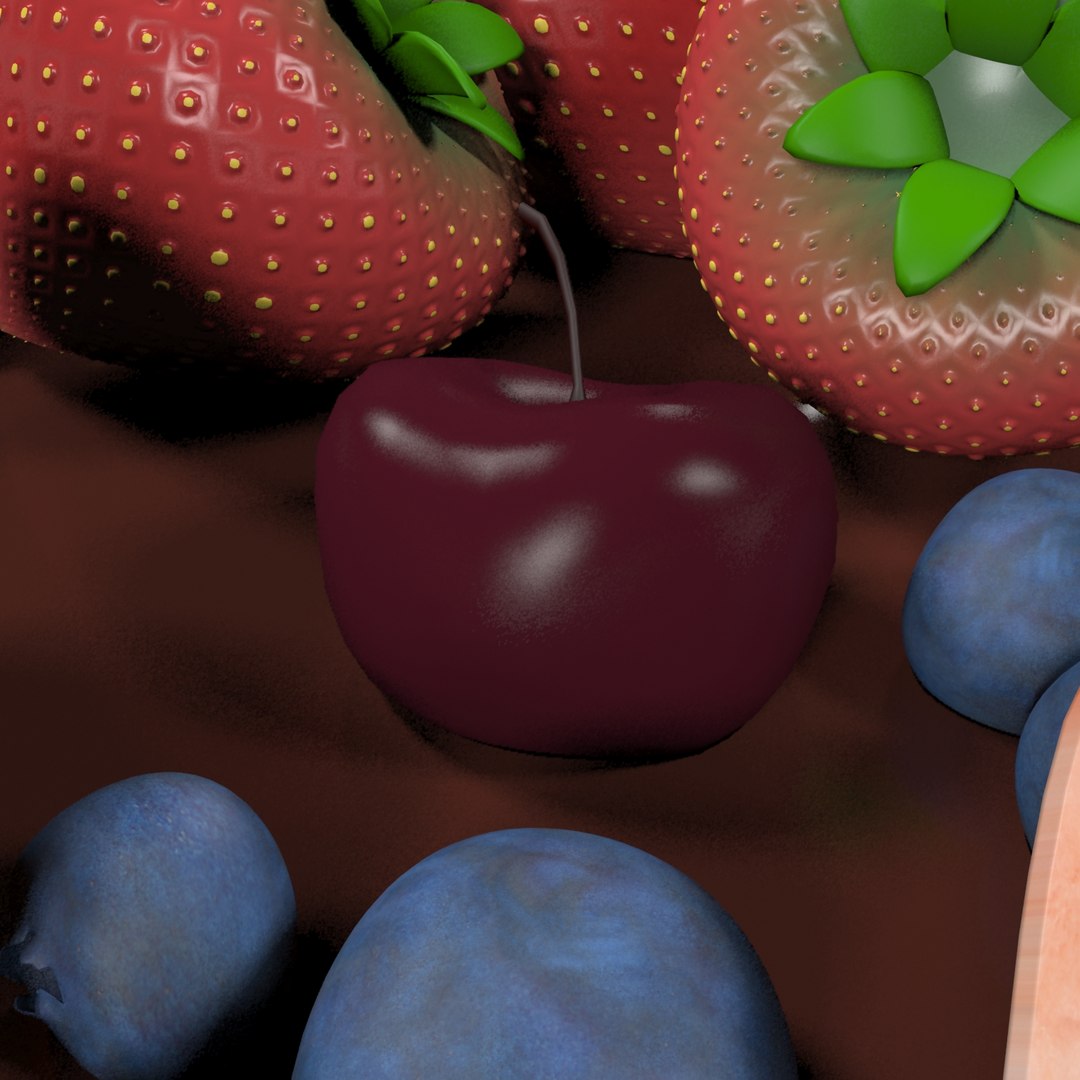 Sweet Berry Cake Model - TurboSquid 1408930
