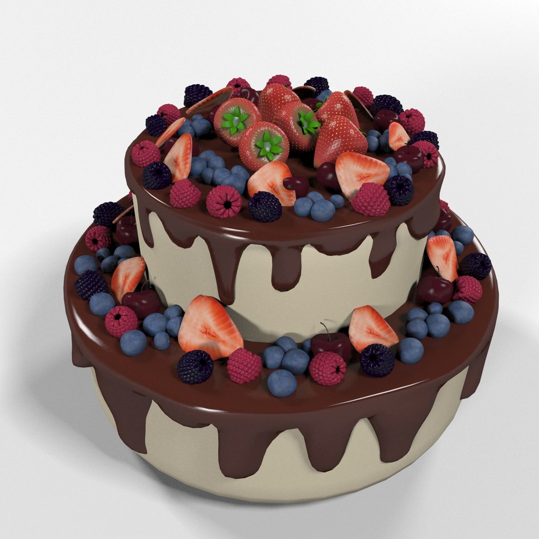 Sweet Berry Cake Model - TurboSquid 1408930
