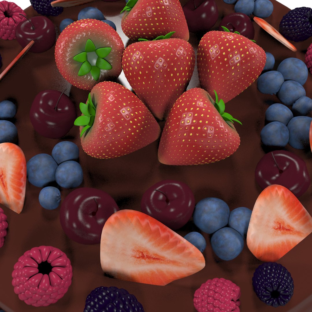 Sweet Berry Cake Model - TurboSquid 1408930