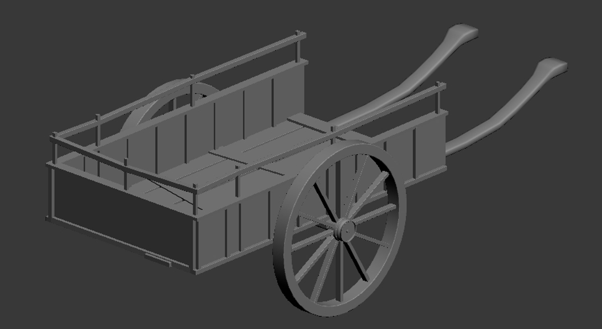 Wood Cart 3d Max