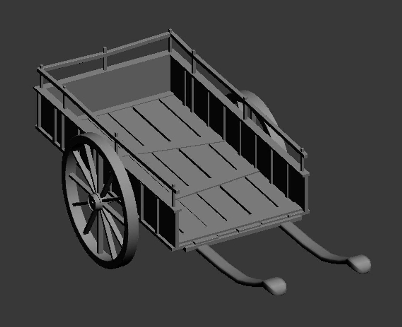 Wood Cart 3d Max