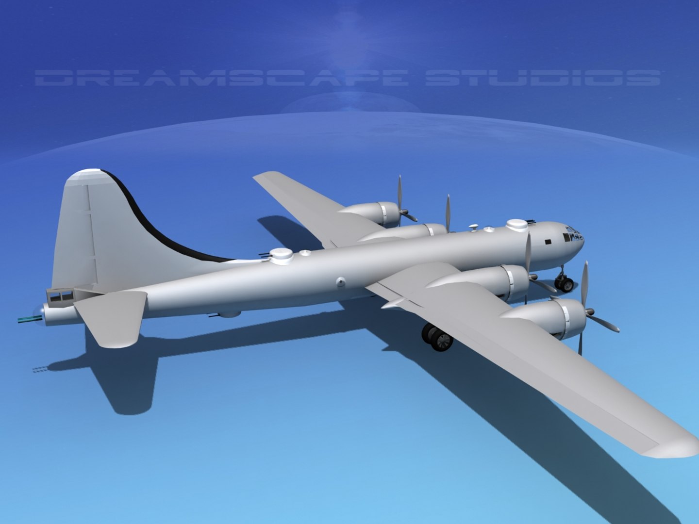 Superfortress Base Modeled B-29 3d Model