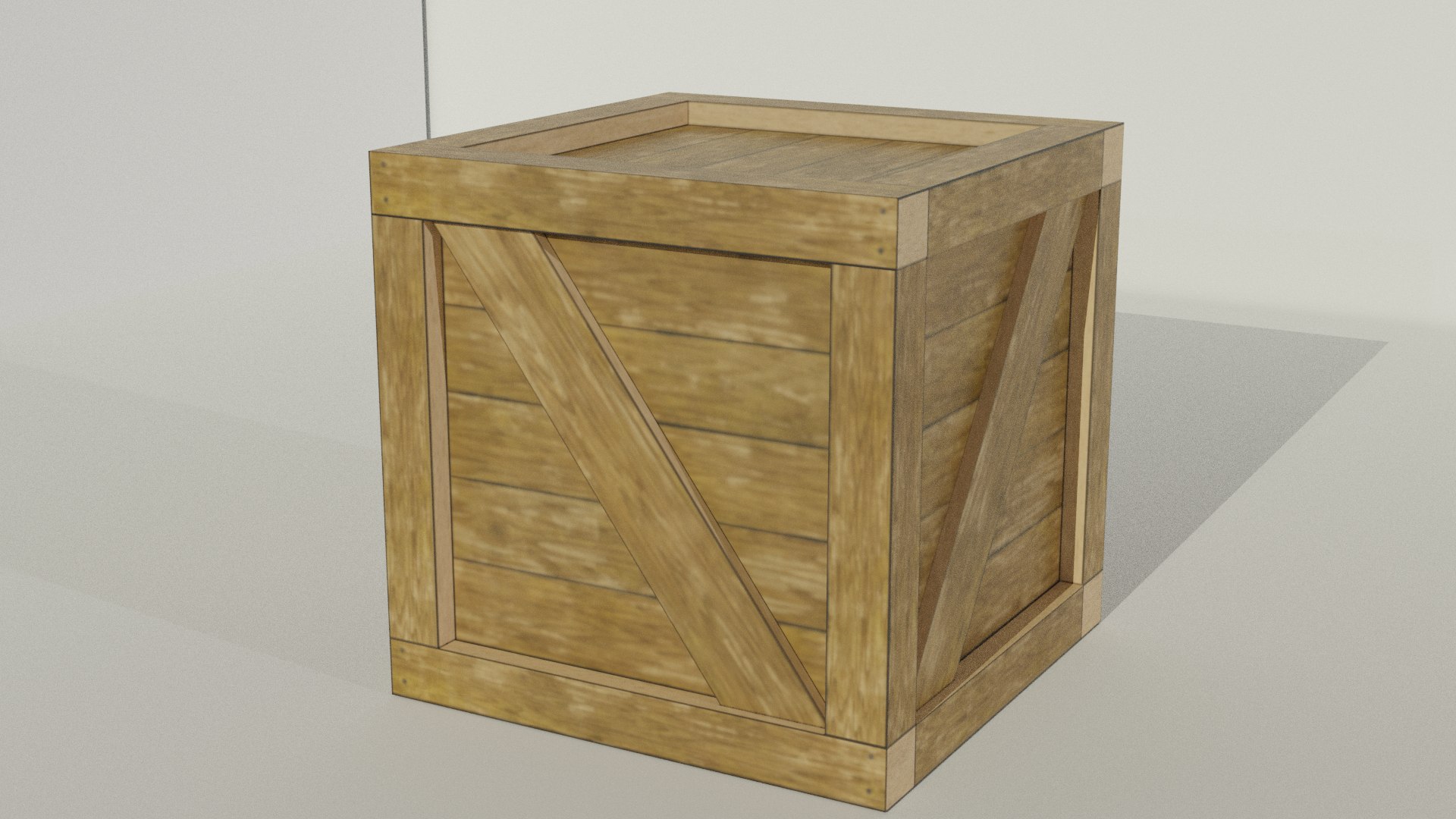 3D Simple Wooden Crate Box With Stickers Model - TurboSquid 2263819