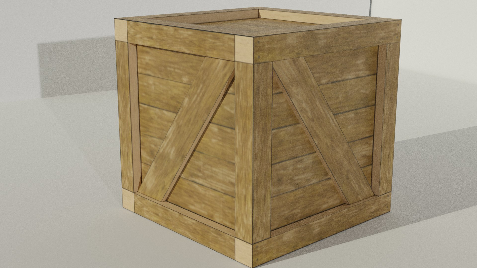 3D Simple Wooden Crate Box With Stickers Model - TurboSquid 2263819