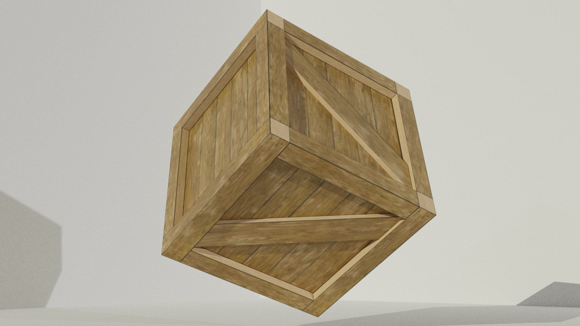 3D Simple Wooden Crate Box With Stickers Model - TurboSquid 2263819