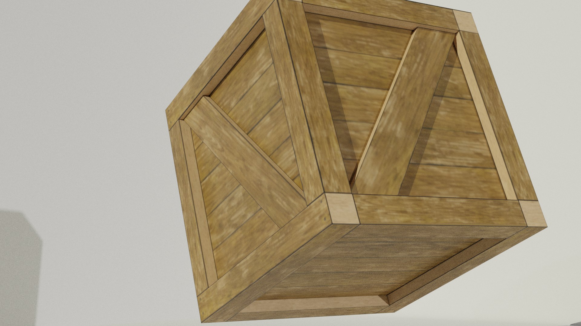 3D Simple Wooden Crate Box With Stickers Model - TurboSquid 2263819