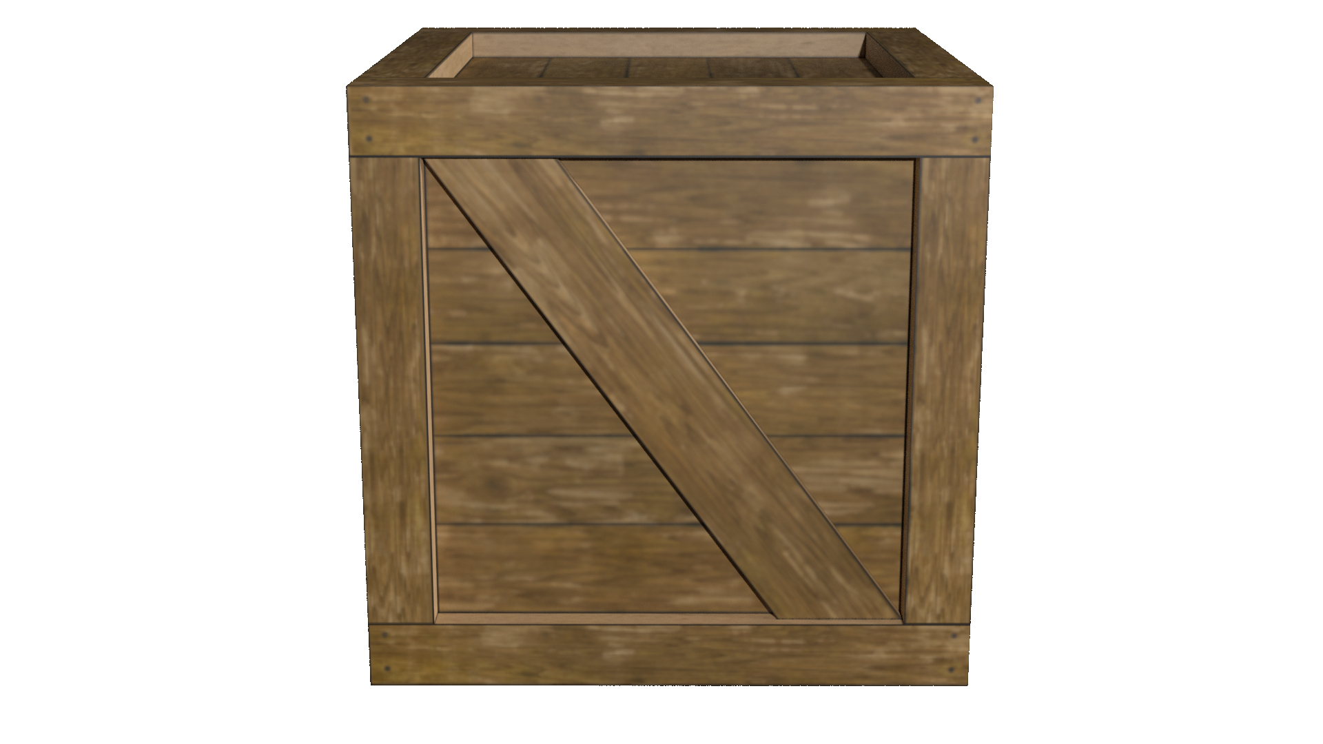 3D Simple Wooden Crate Box With Stickers Model - TurboSquid 2263819