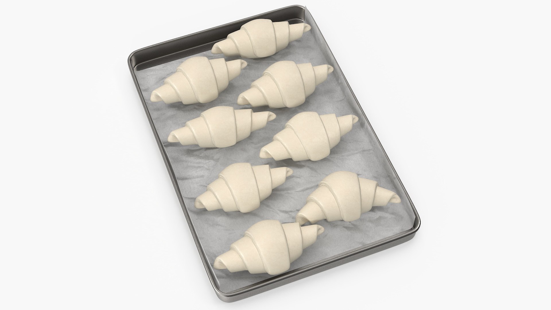 Traditional French Croissants Dough 3D Model - TurboSquid 2277683