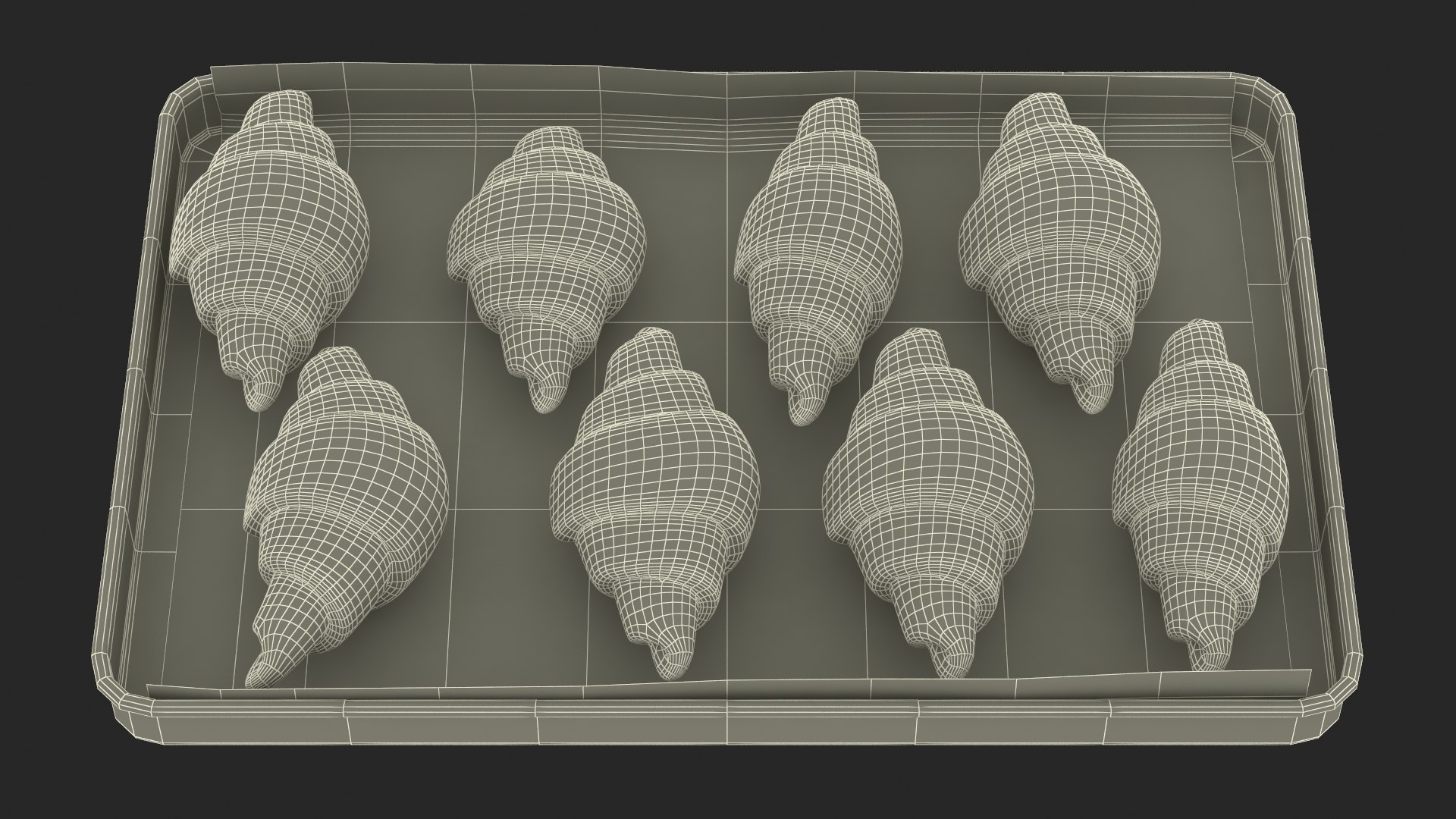 Traditional French Croissants Dough 3D Model - TurboSquid 2277683