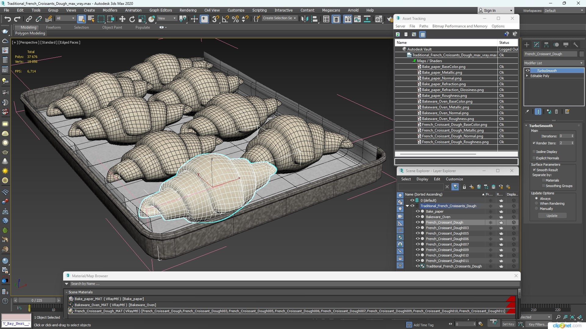 Traditional French Croissants Dough 3D Model - TurboSquid 2277683