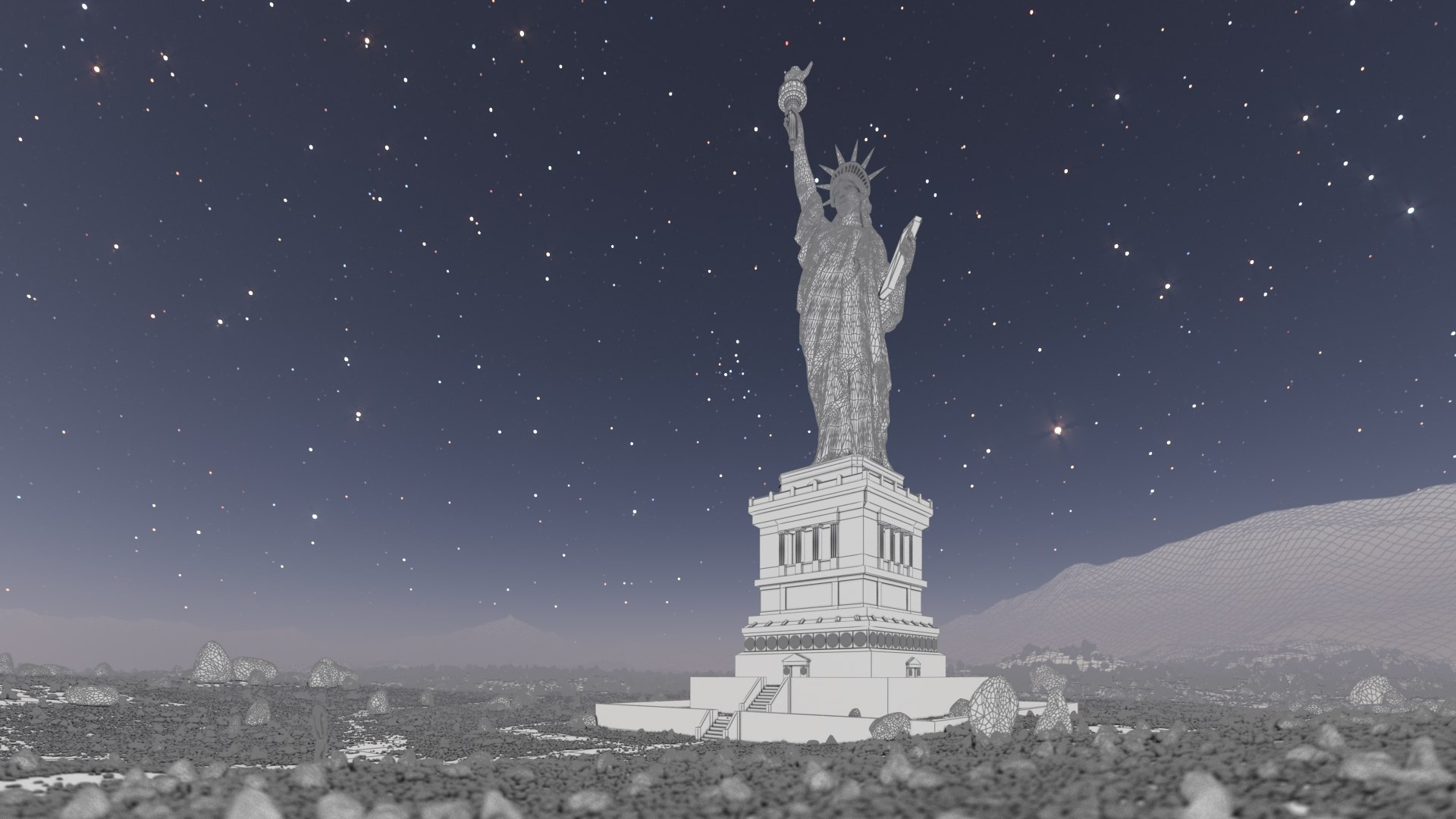 Statue Of Liberty At Exoplanet 3D Model - TurboSquid 1987532