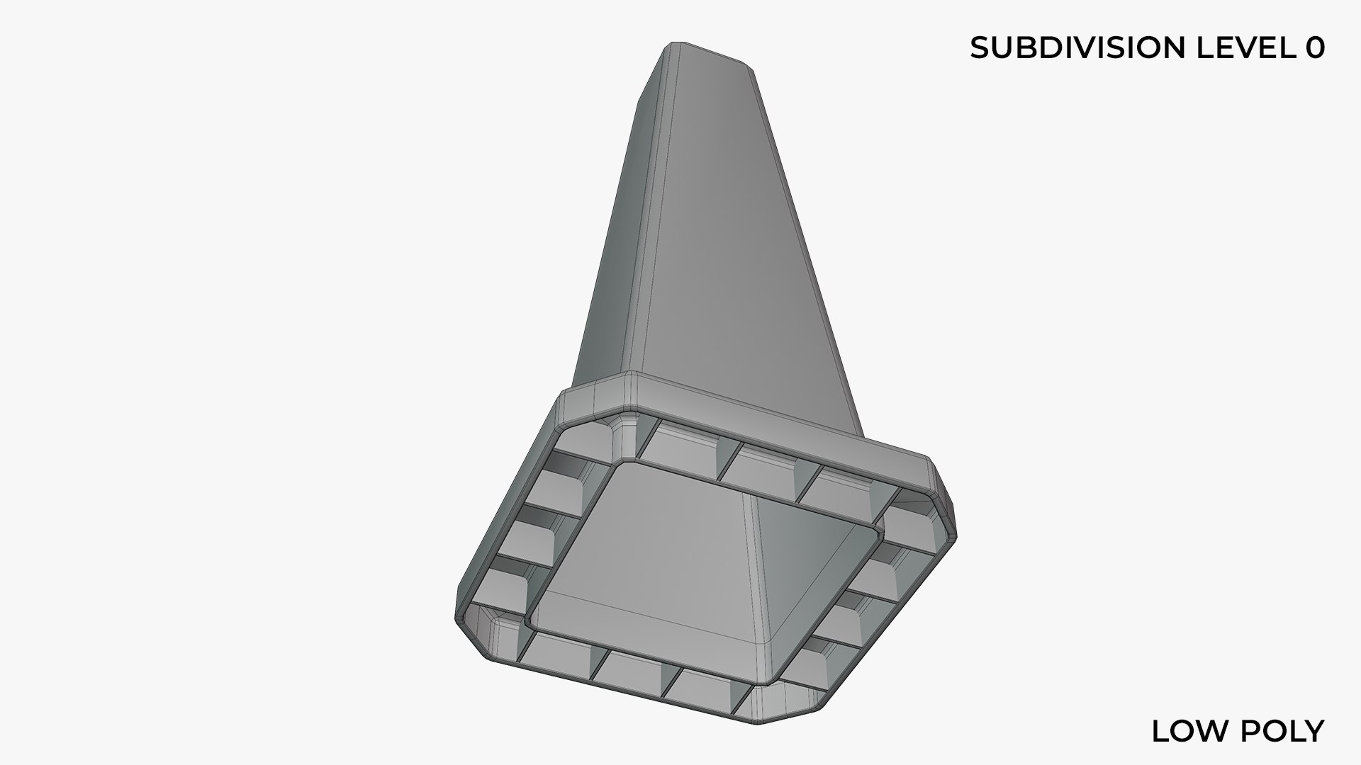 Yellow Closed Top 24 Inch Safety Floor Lamba Cone 3D Model - TurboSquid ...