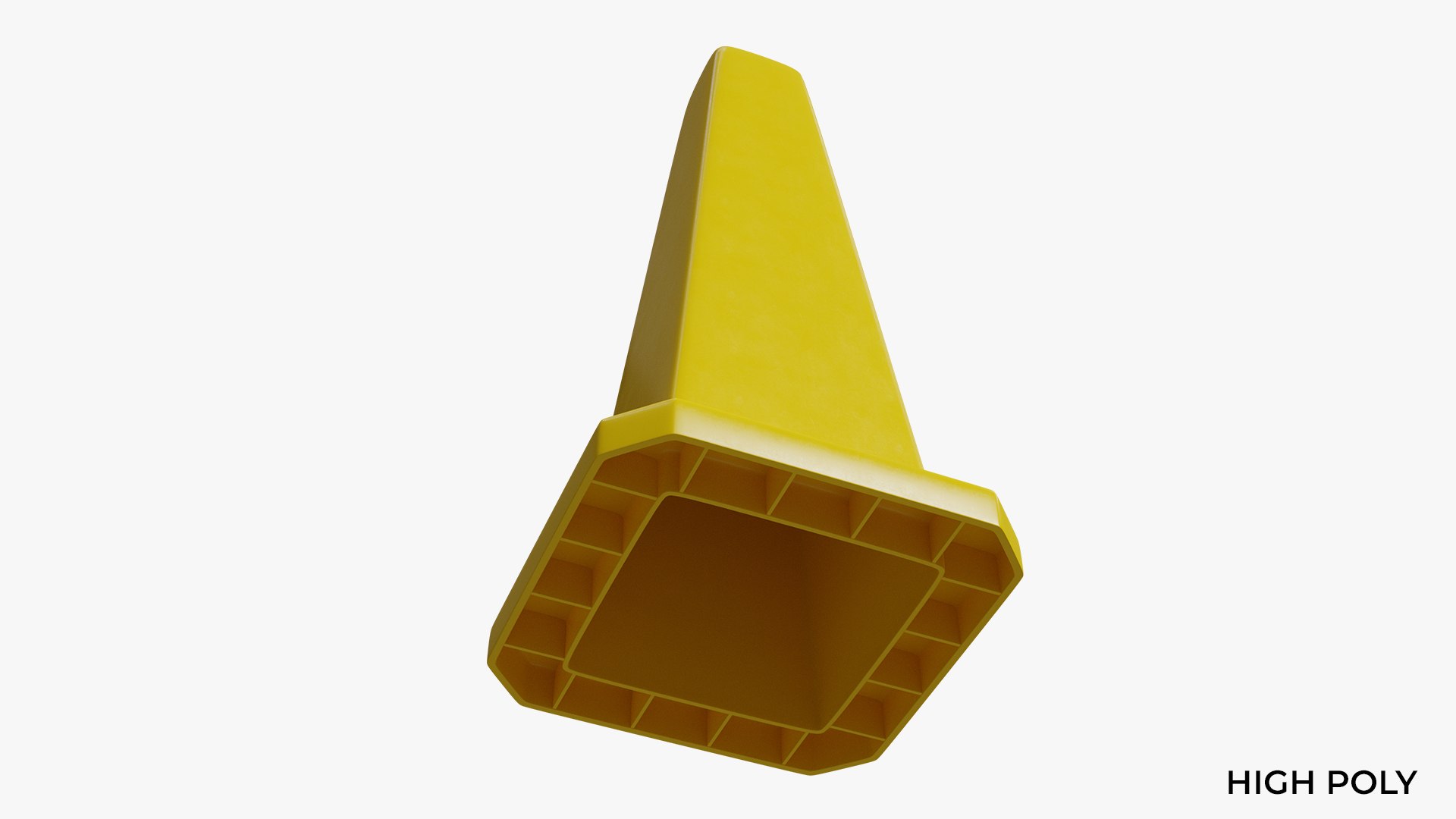 Yellow Closed Top 24 Inch Safety Floor Lamba Cone 3D Model - TurboSquid ...