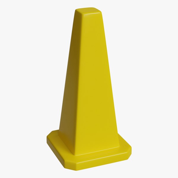3D модель Yellow Closed Top 24 Inch Safety Floor Lamba Cone ...
