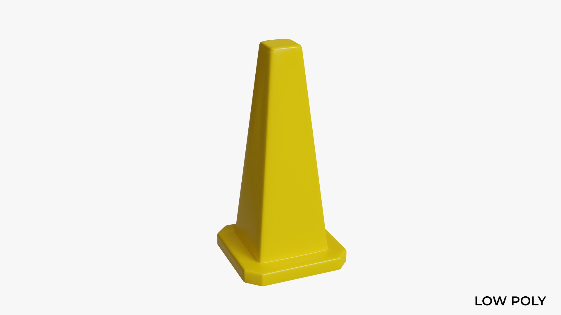 Yellow Closed Top 24 Inch Safety Floor Lamba Cone 3D Model - TurboSquid ...