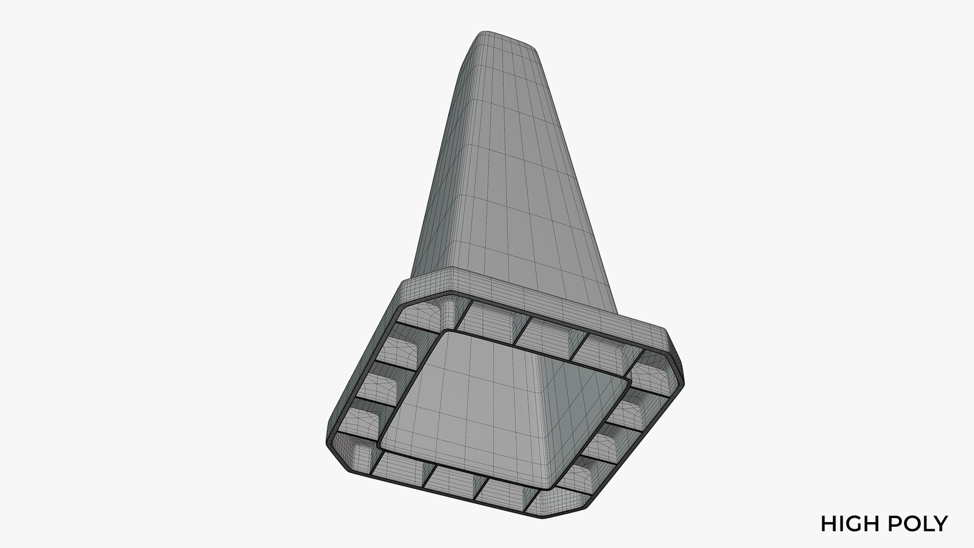 Yellow Closed Top 24 Inch Safety Floor Lamba Cone 3D Model - TurboSquid ...