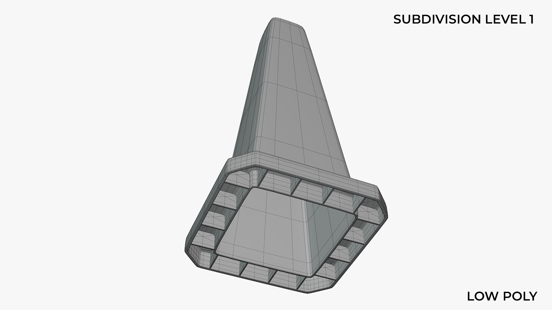 Yellow Closed Top 24 Inch Safety Floor Lamba Cone 3D Model - TurboSquid ...