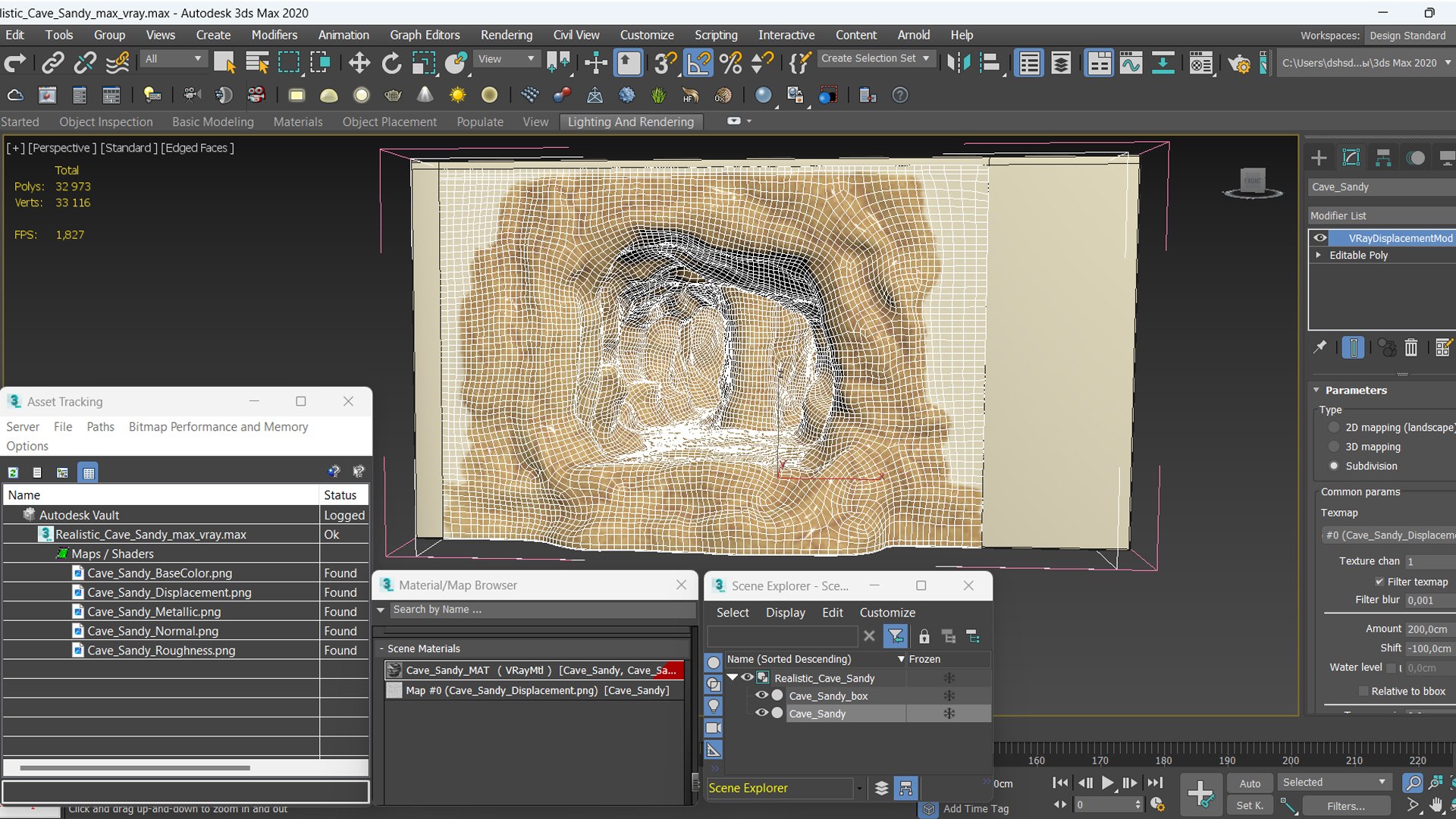 Realistic Cave Sandy Model - TurboSquid 2292744