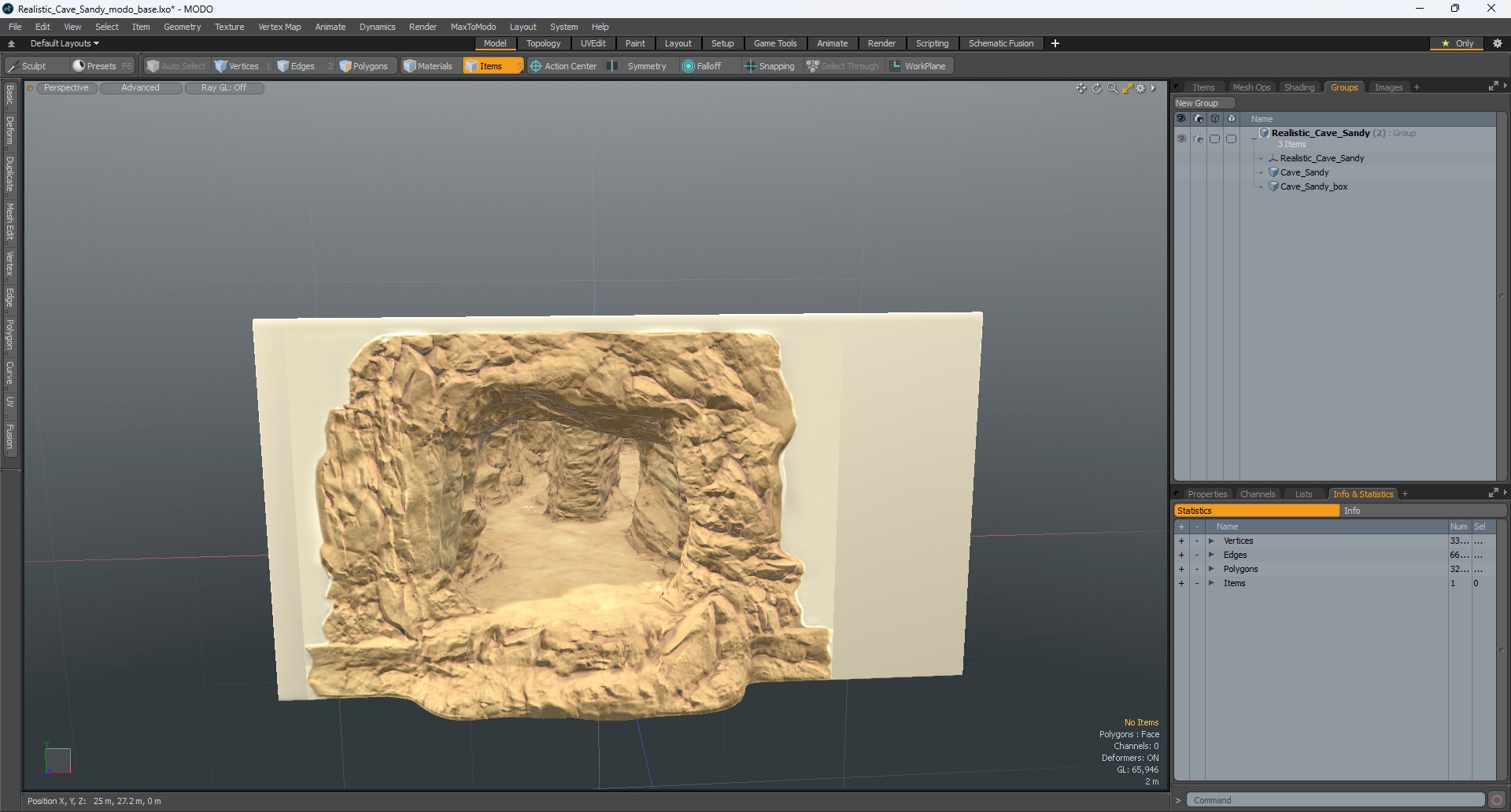 Realistic Cave Sandy Model - TurboSquid 2292744