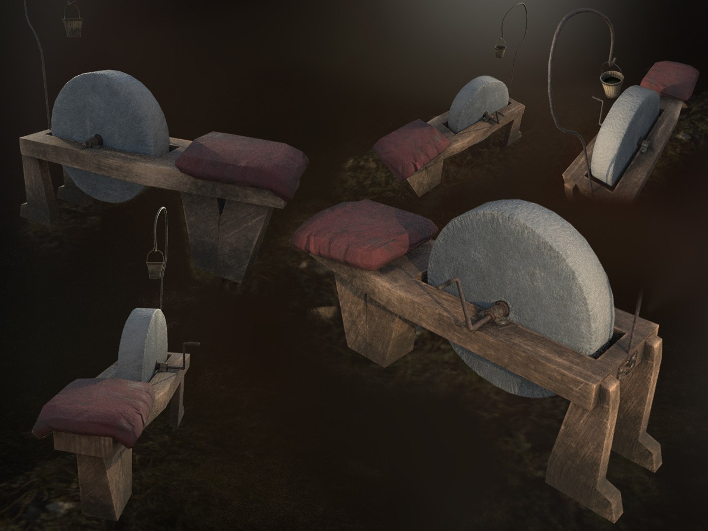 3D Medieval Grind Stone Lods - TurboSquid 1514896