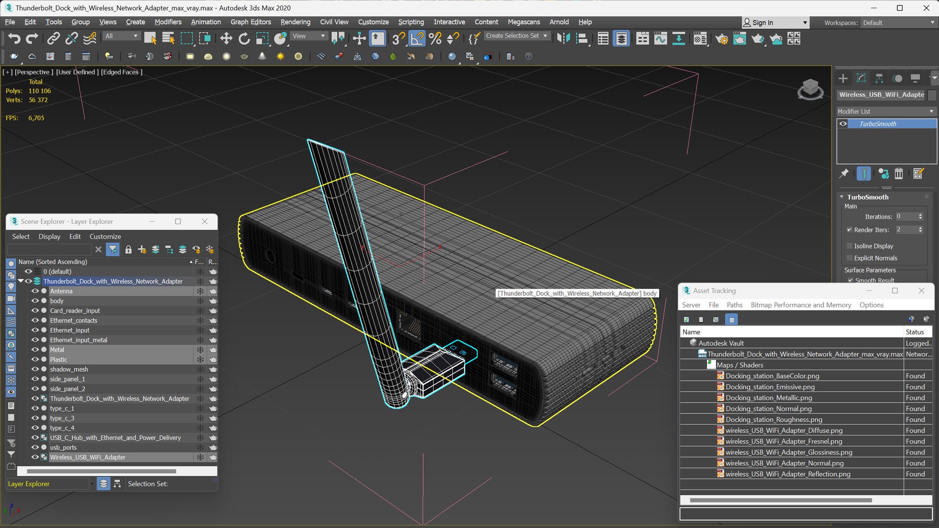 3D Thunderbolt Dock With Wireless Network Adapter - TurboSquid 2413121