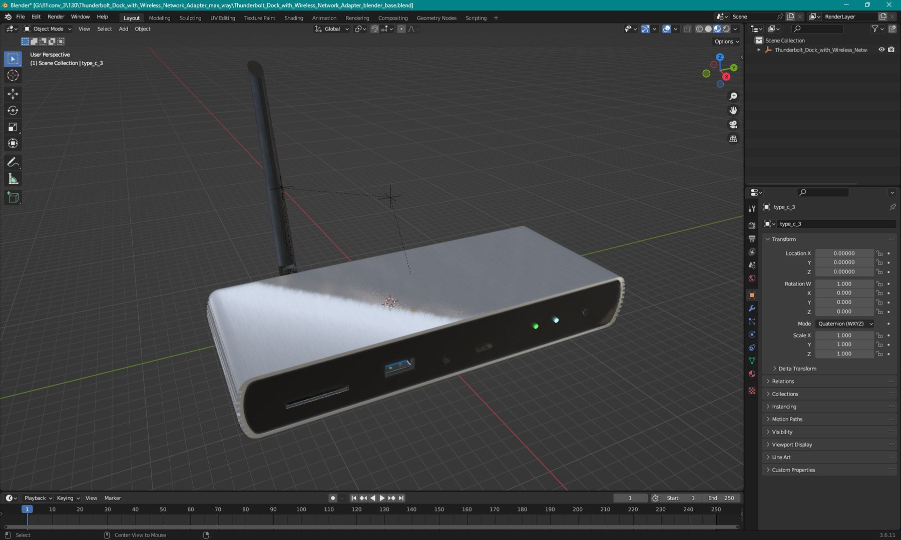 3D Thunderbolt Dock With Wireless Network Adapter - TurboSquid 2413121