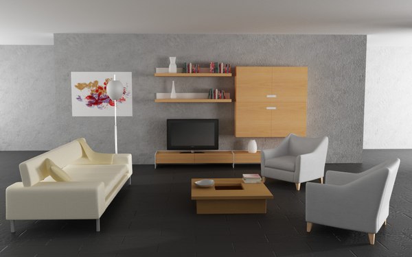 3d model of living room 02c